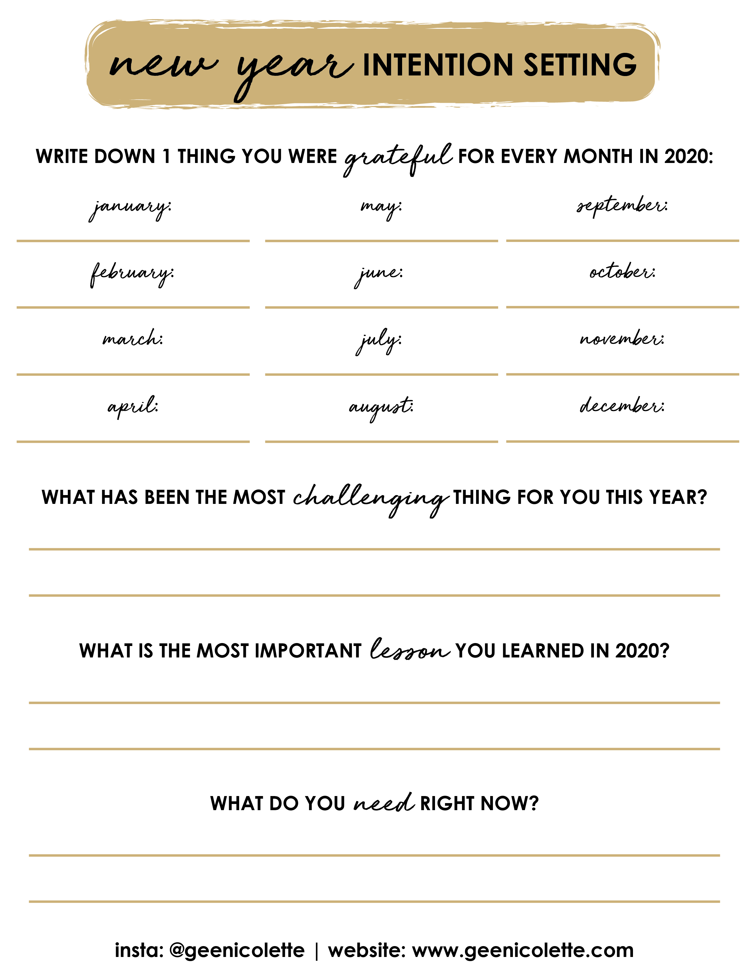 2021 Intention Setting – gee nicolette